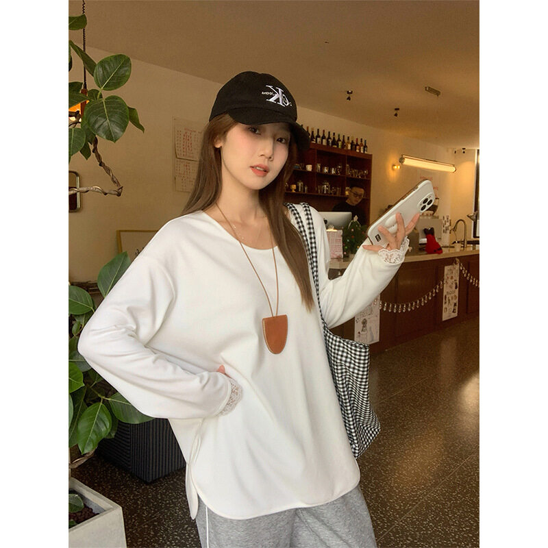 Tシャツ｜ラウンドネック・長袖・秋冬用・厚手・レーストリム・インナー・トップス | ファッション | 7sGood通販